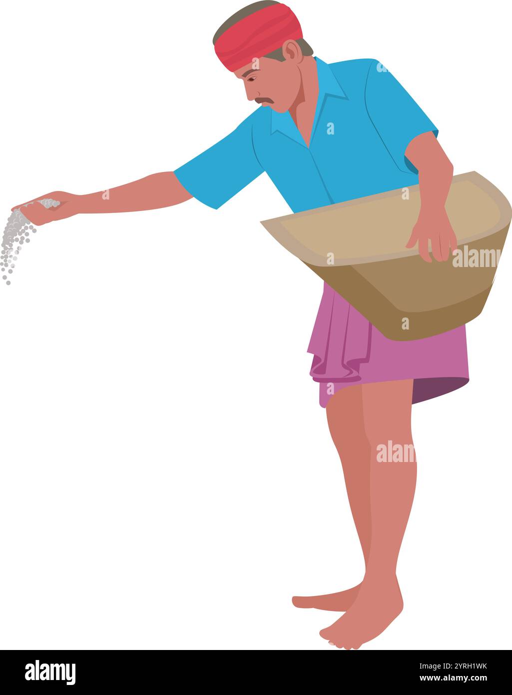 Farmer working character, Indian agriculture working. Farmer harvesting in field Stock Vector ...