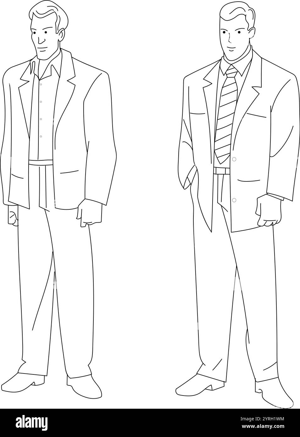 Character flat drawing group Black and White Stock Photos & Images - Alamy