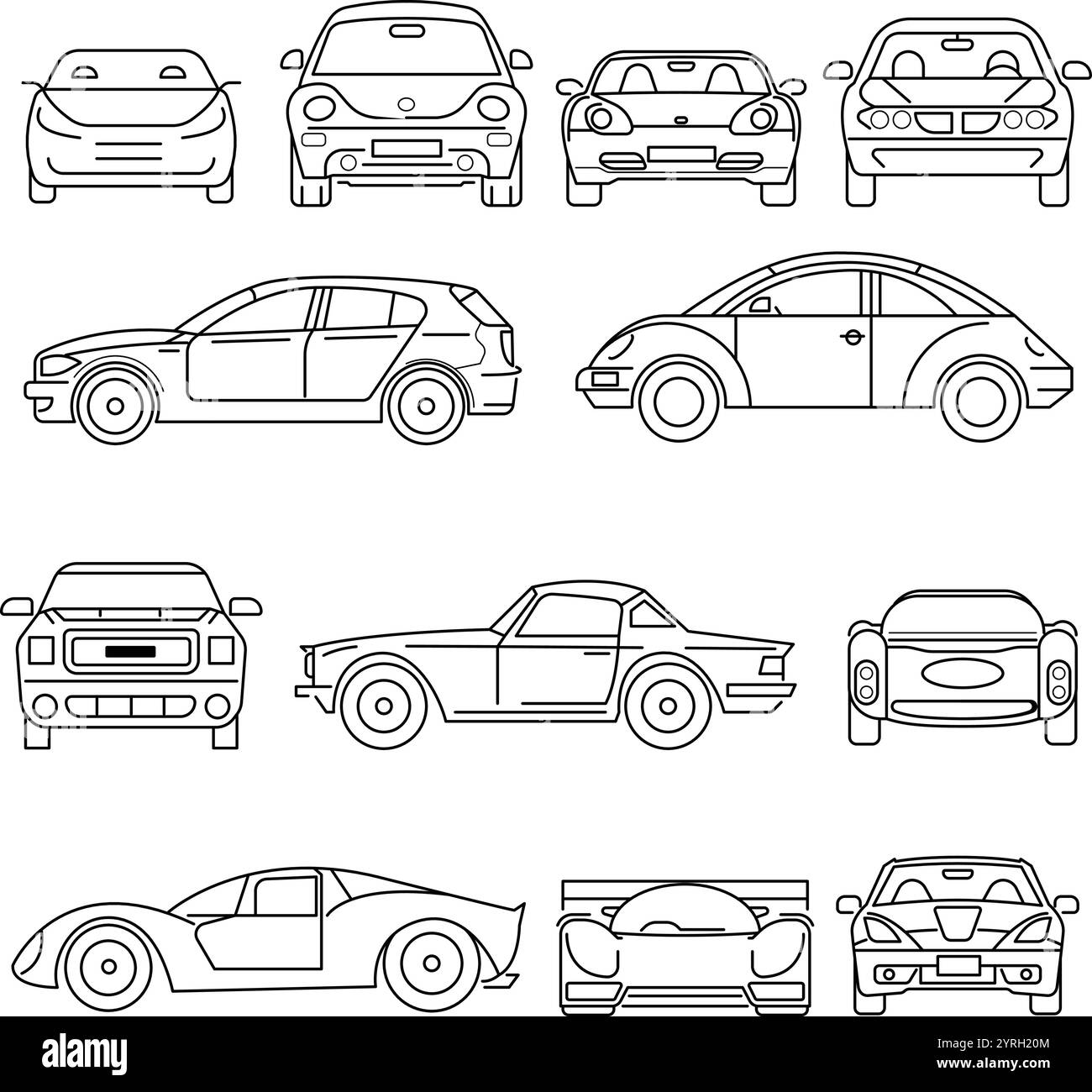 Car Icons, Simple Set of Car Related Vector Line Icons. Contains such ...