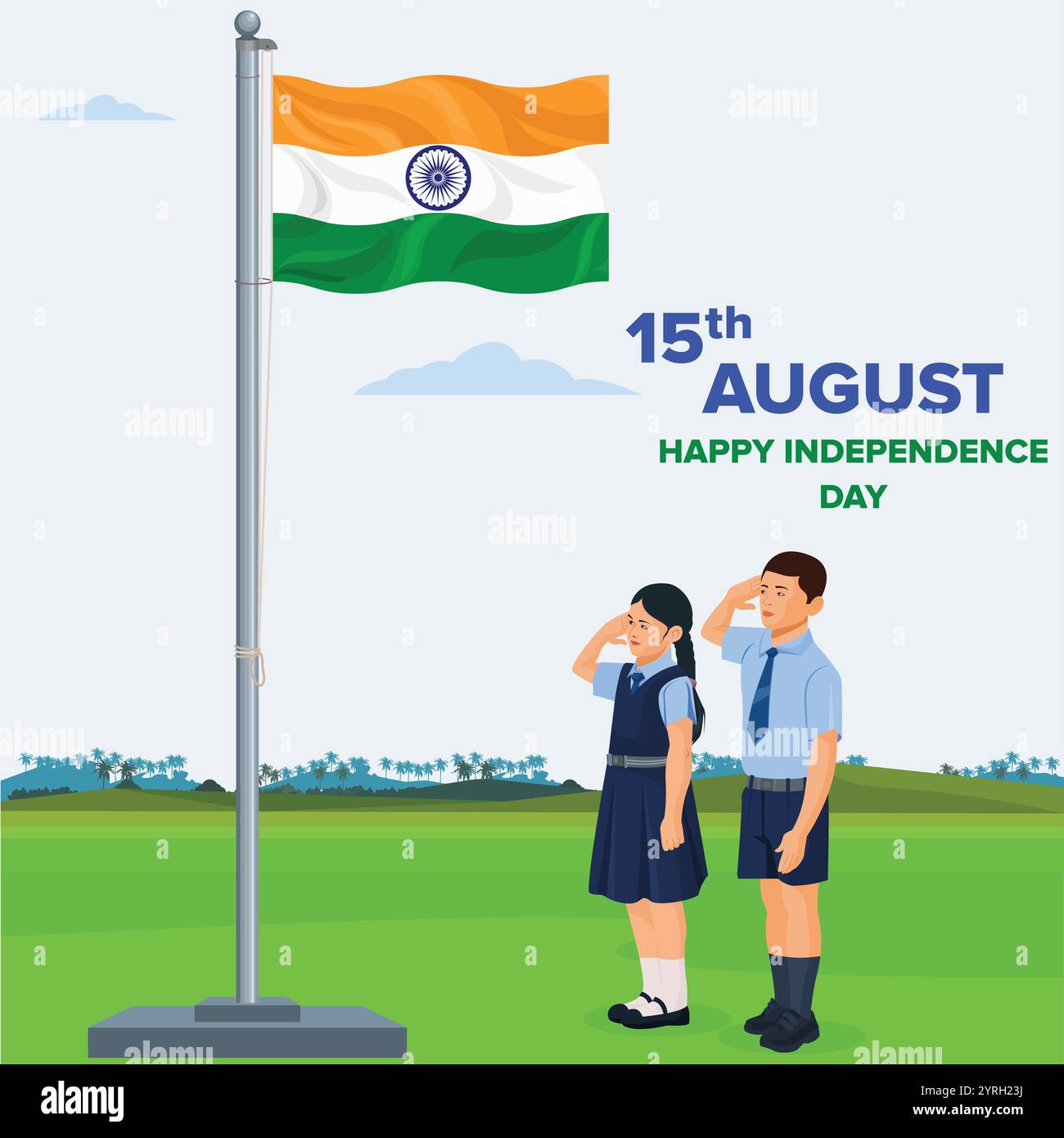 15th August happy independence day India, vector illustration Stock ...