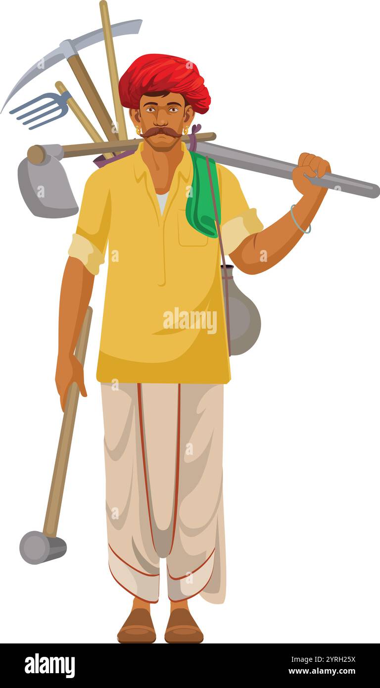 Kisan indian Stock Vector Images - Alamy
