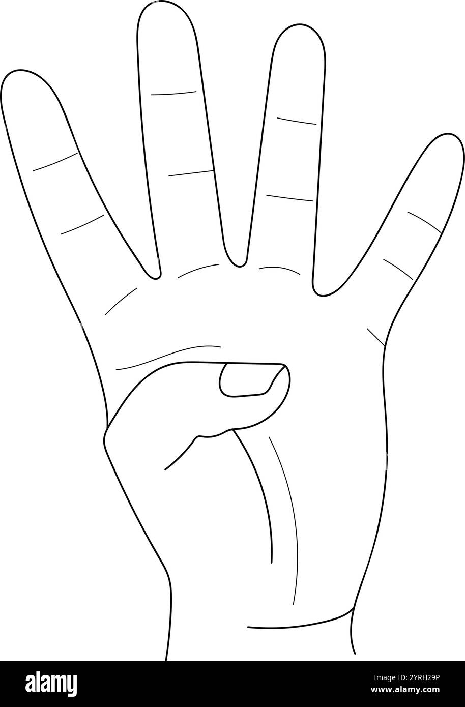 Human hand sign. Hand drawn in thin line style Stock Vector Image & Art ...