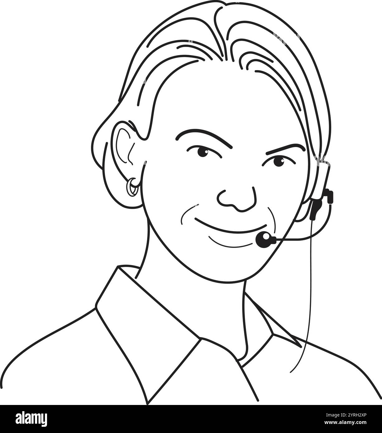 Call center Girl, Customer service. Woman with headphones and ...