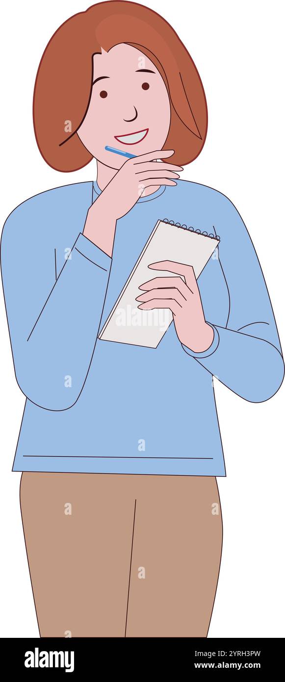 Female college student writing Stock Vector Images - Alamy