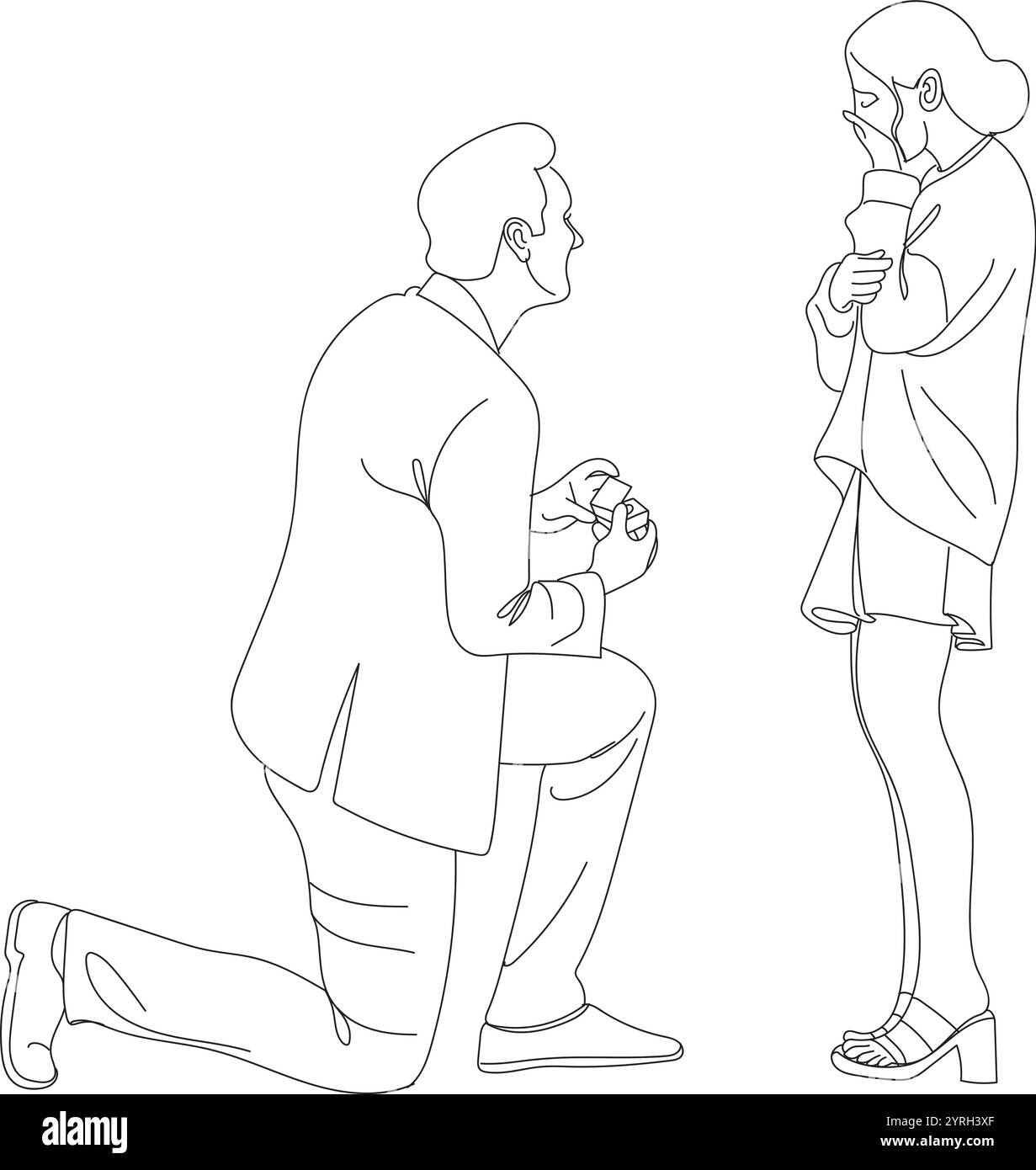 Man proposing to a woman, man proposing to the woman kneeling Hand ...