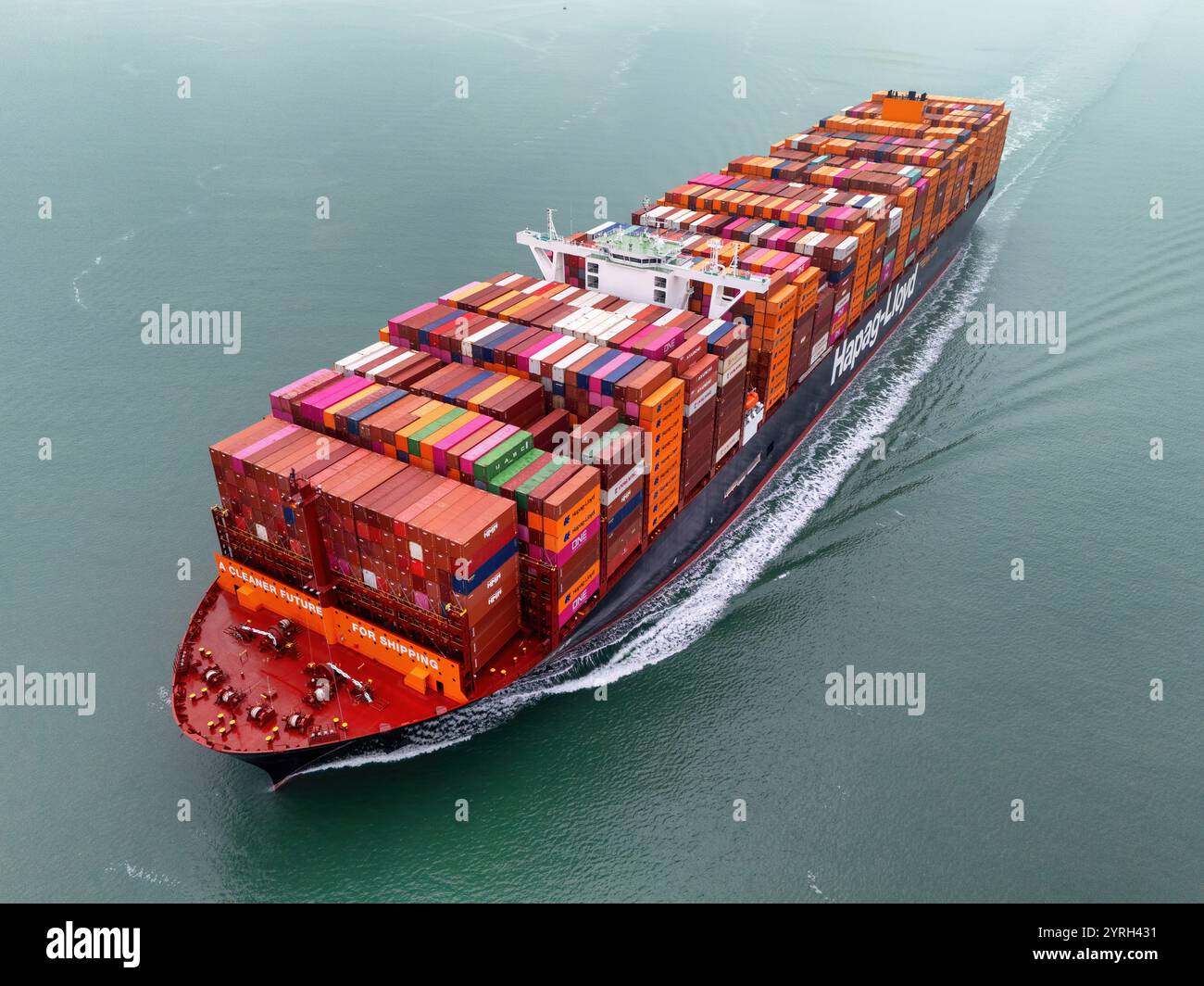 Hamburg Express, a LNG-powered container ship and flagship of the ...