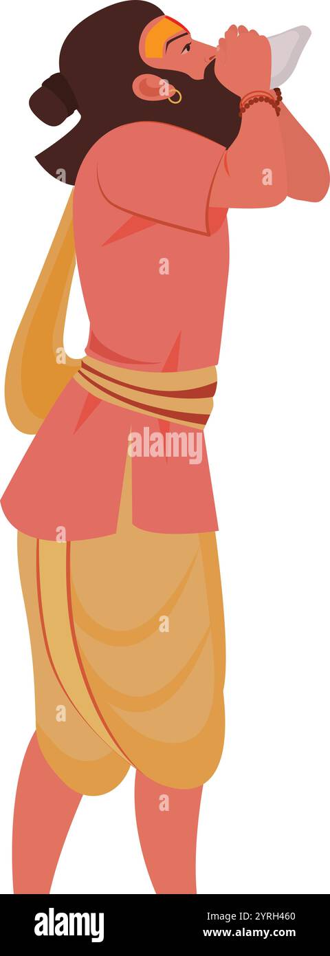 Indian priest Blowing Shankh, Indian pandit is Blowing Shankh Stock ...