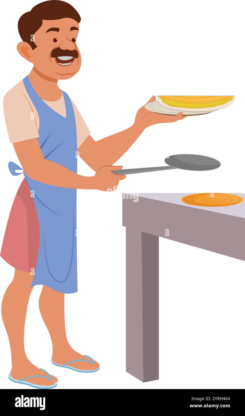 Indian Chef Making Dosa. Indian street food, Indian fast food Stock ...