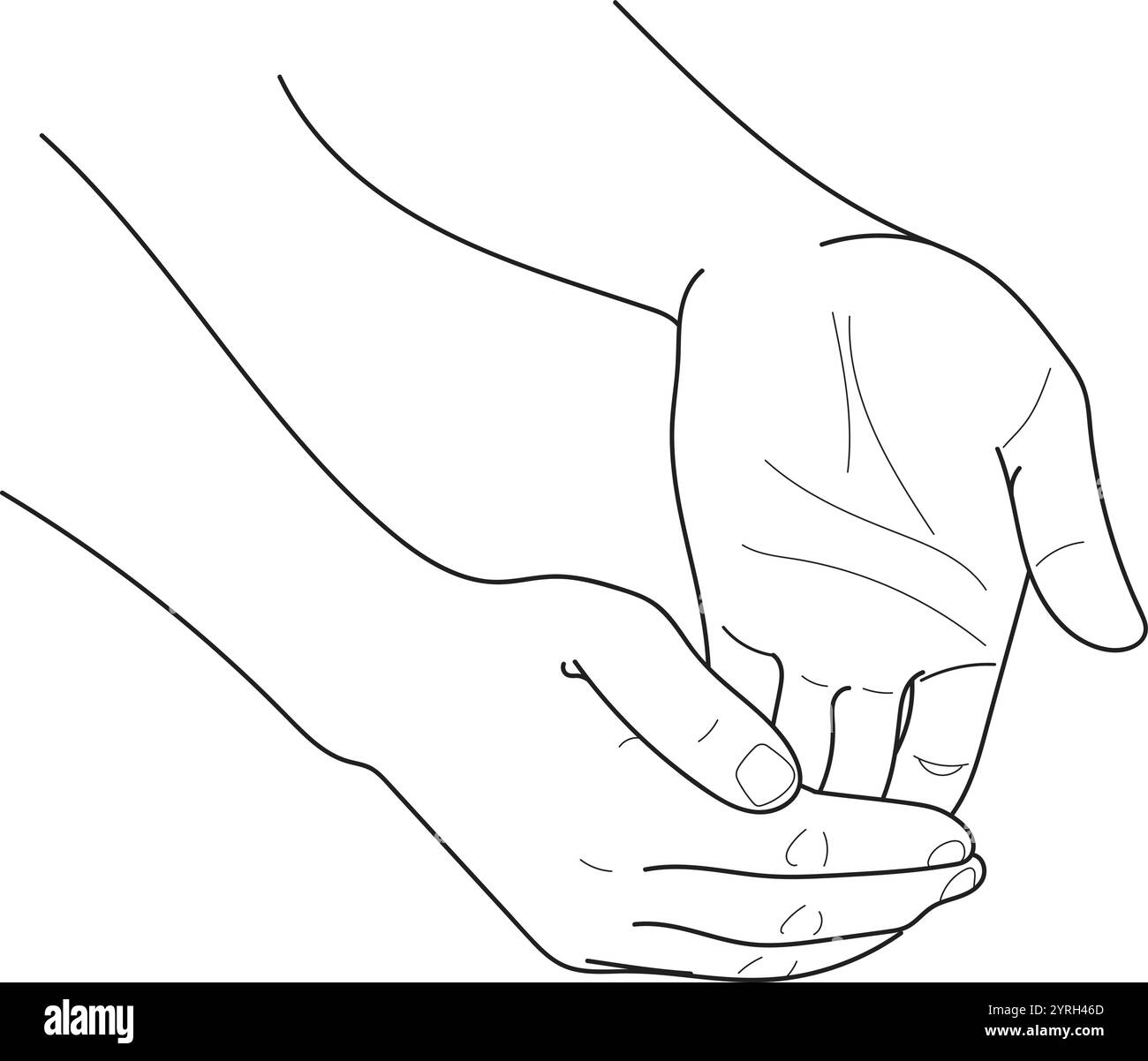 Human Hand Exercise. Hand drawn in thin line style Stock Vector Image ...