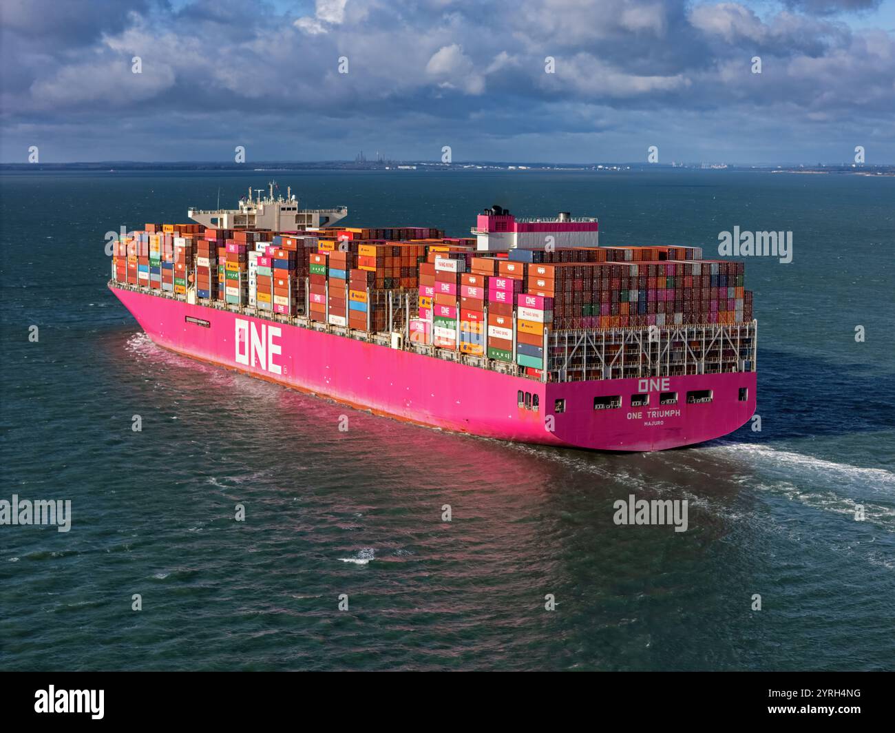 One Triumph, a container ship operated by Ocean Network Express Stock ...