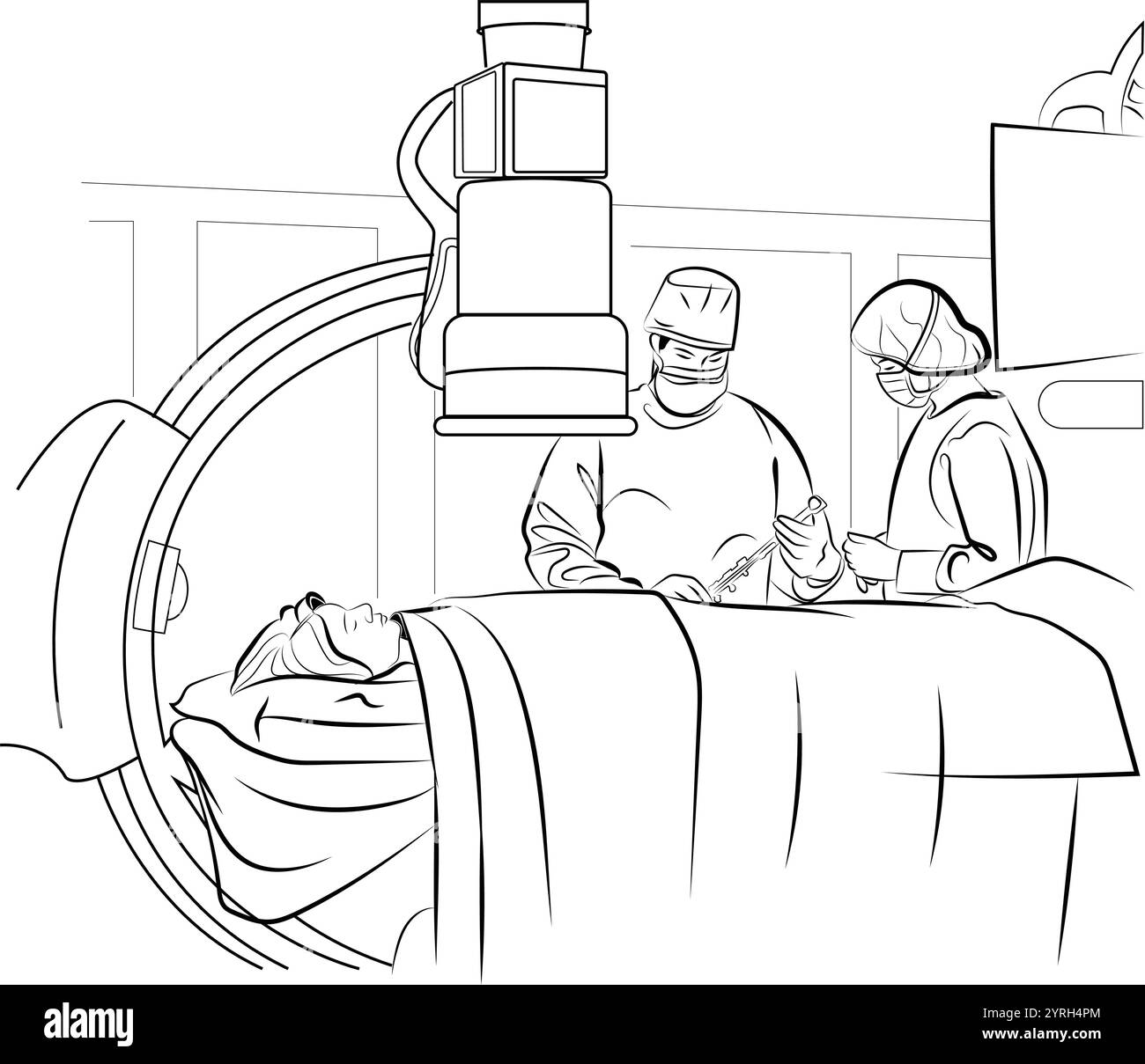 Single line drawing doctor patient hi-res stock photography and images ...