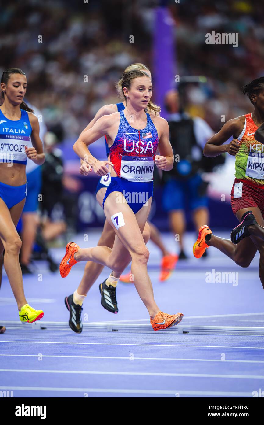Elise Cranny participating in the 1500 meters at the Paris 2024 Olympic ... Elise Cranny participating in the 1500 meters at the Paris 2024 Olympic ...