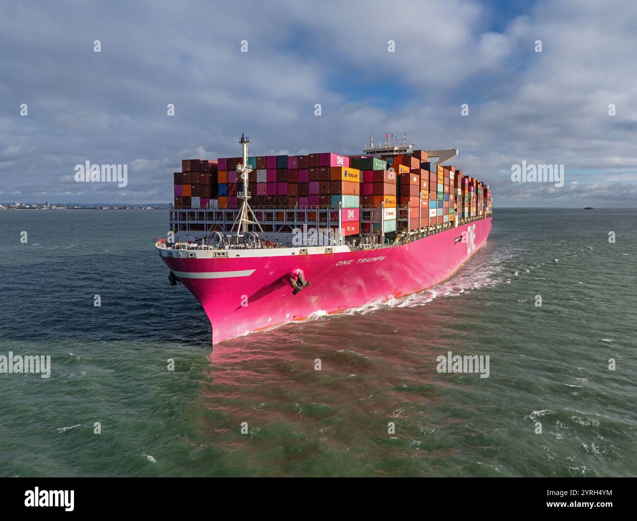 One Triumph, a container ship operated by Ocean Network Express Stock ...