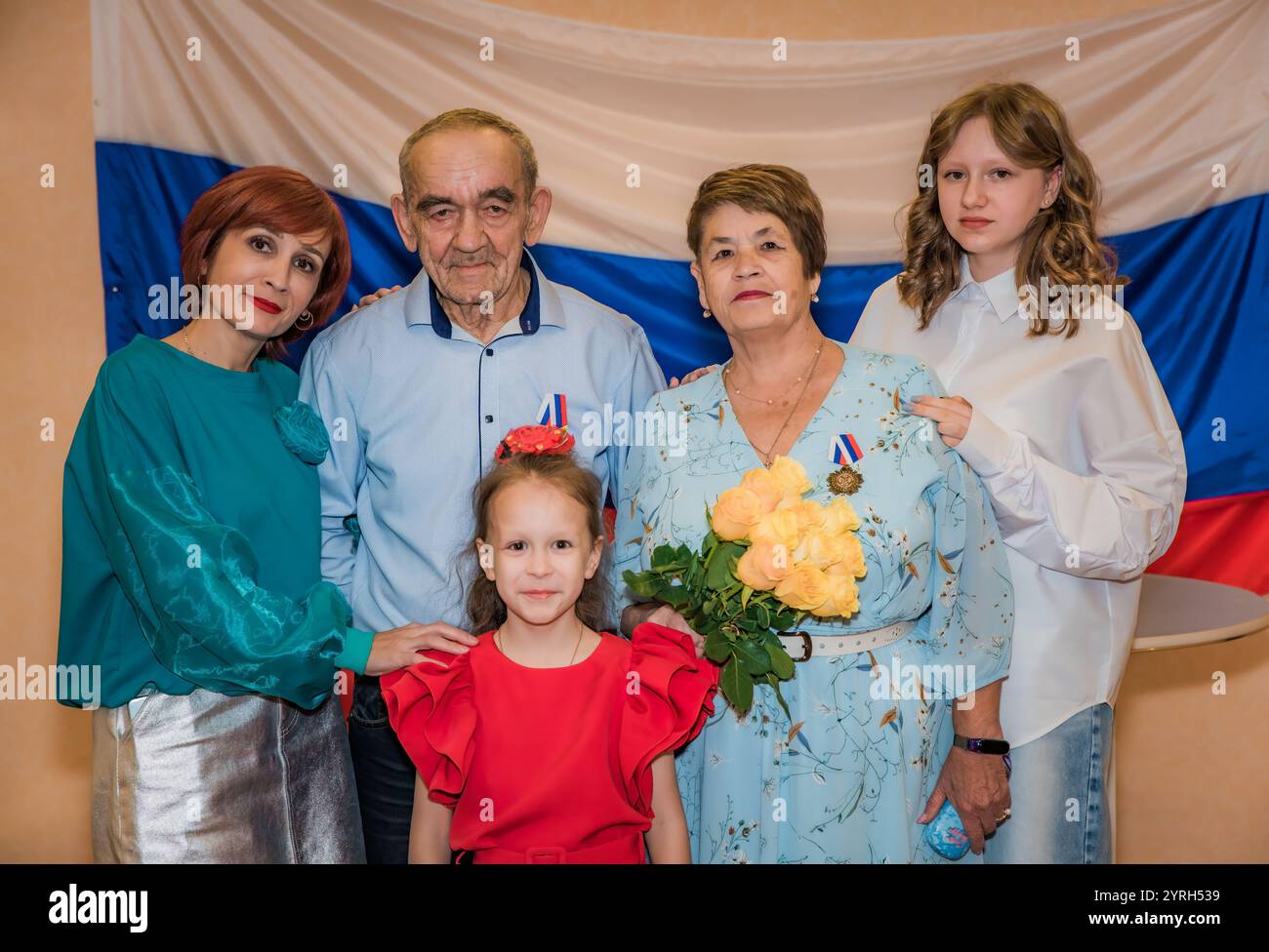 A Russian family celebrates their golden wedding anniversary at the ...