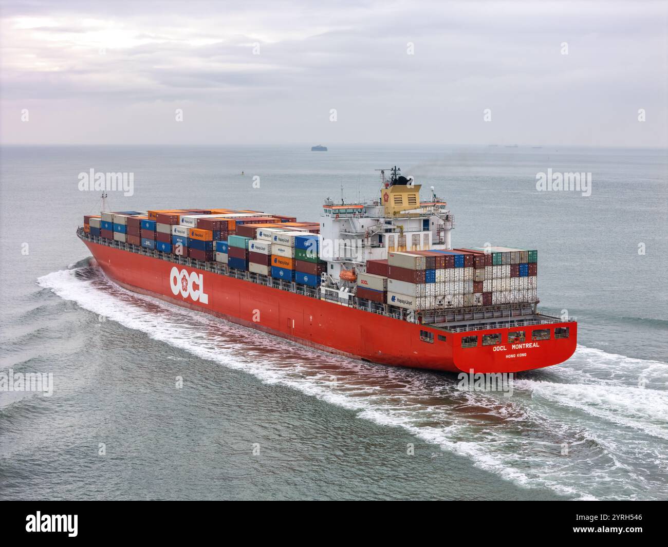 OOCL Montreal, a container ship operated by the Hong-Kong based Orient ...