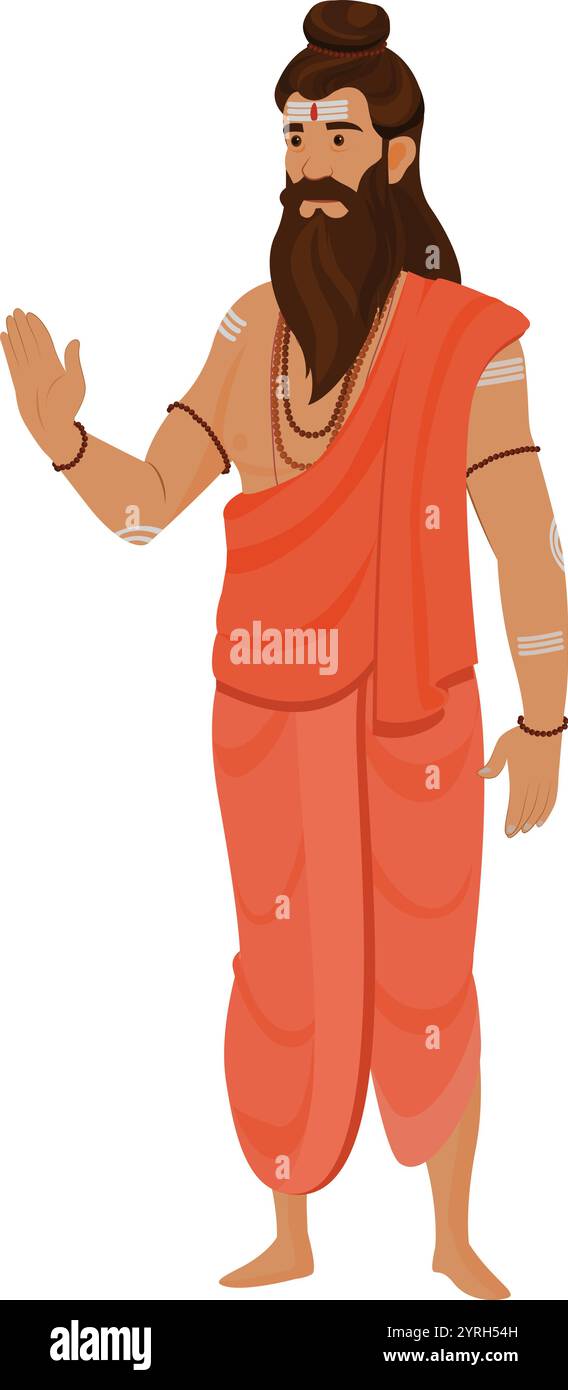 sadhu character illustration, Indian Maharshi character Stock Vector ...