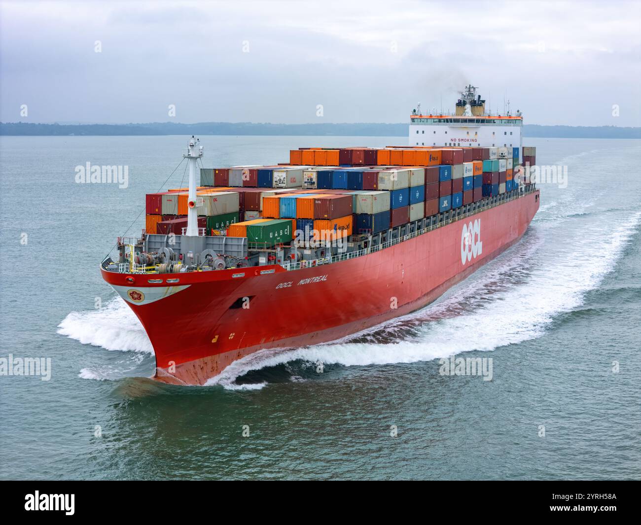 OOCL Montreal, a container ship operated by the Hong-Kong based Orient ...