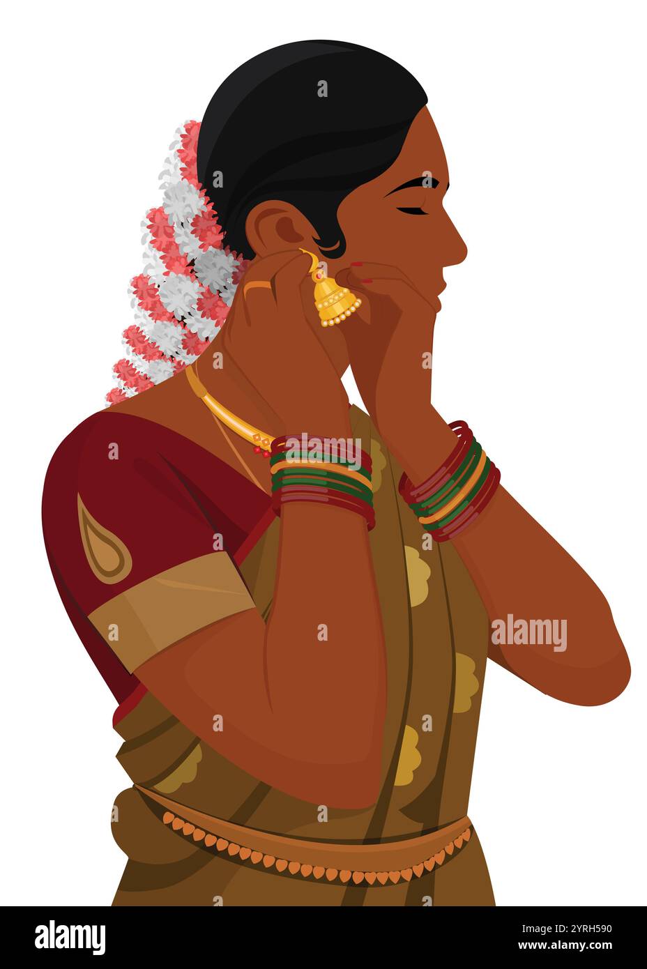 Indian Woman Getting Ready, Indian women with traditional outfit Stock ...