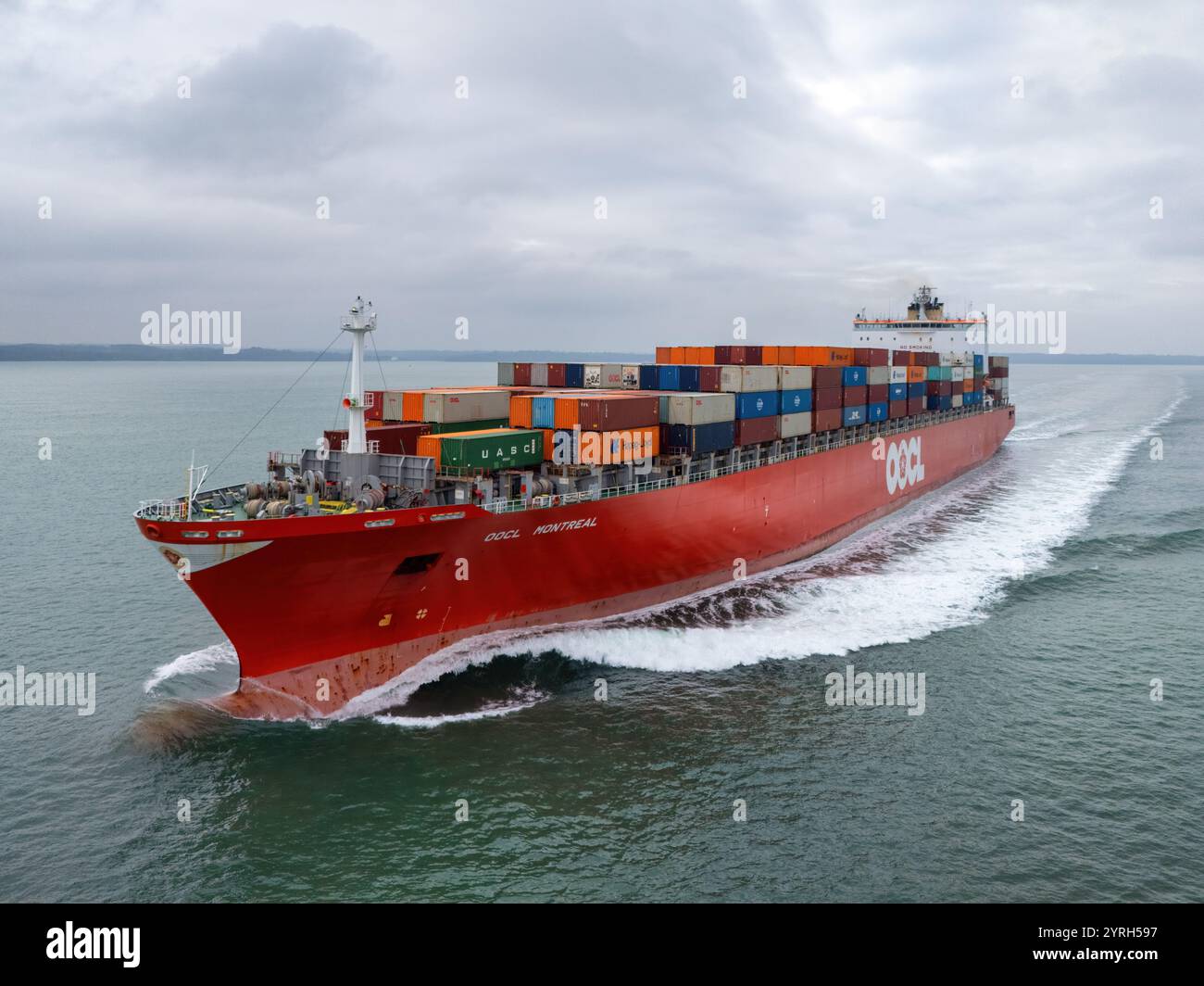 OOCL Montreal, a container ship operated by the Hong-Kong based Orient ...