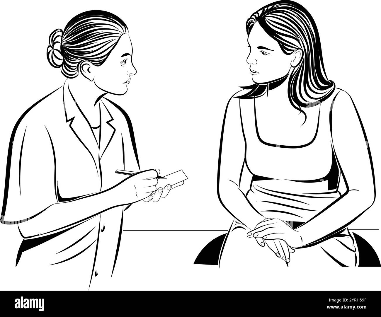 Consultation doctor patient Black and White Stock Photos & Images - Alamy