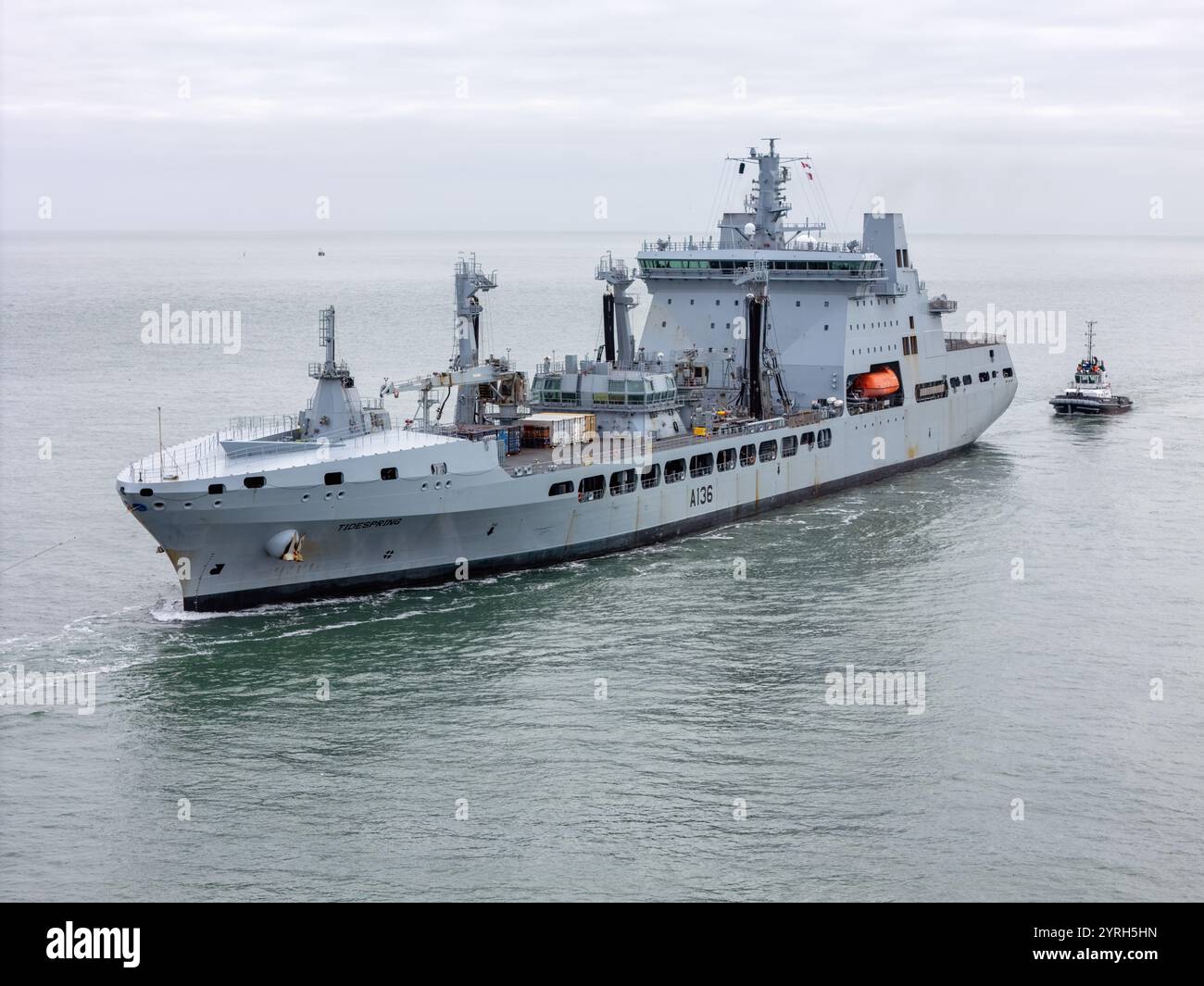 RFA Tidespring (A136), a Tide class naval fleet replenishment tanker ...