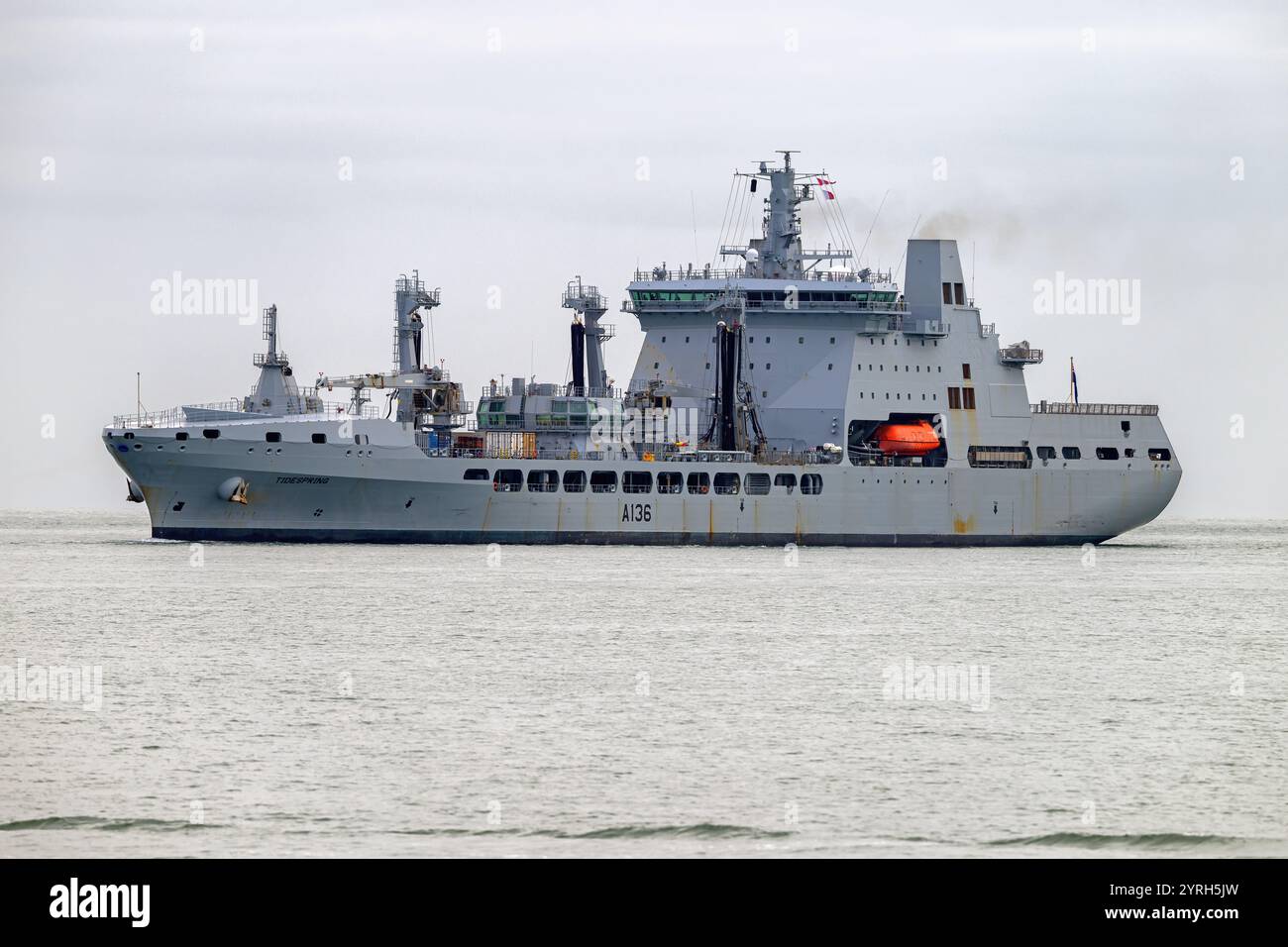 RFA Tidespring (A136), a Tide class naval fleet replenishment tanker ...