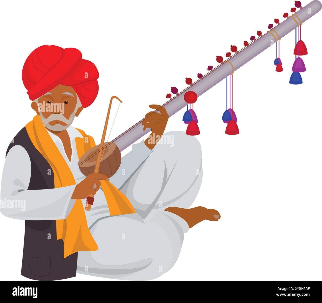 Indian folk musician, Vector design of artist playing folk music Stock ...