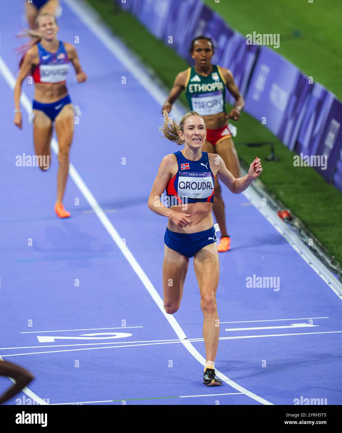 Karoline Bjerkeli Grøvdal participating in the 1500 meters at the Paris ...