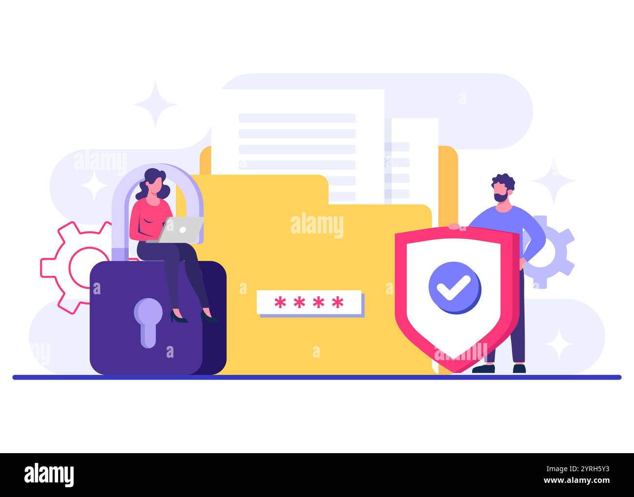 Data Protection Vector Illustration For Landing Page Web Banner Infographics Poster Social