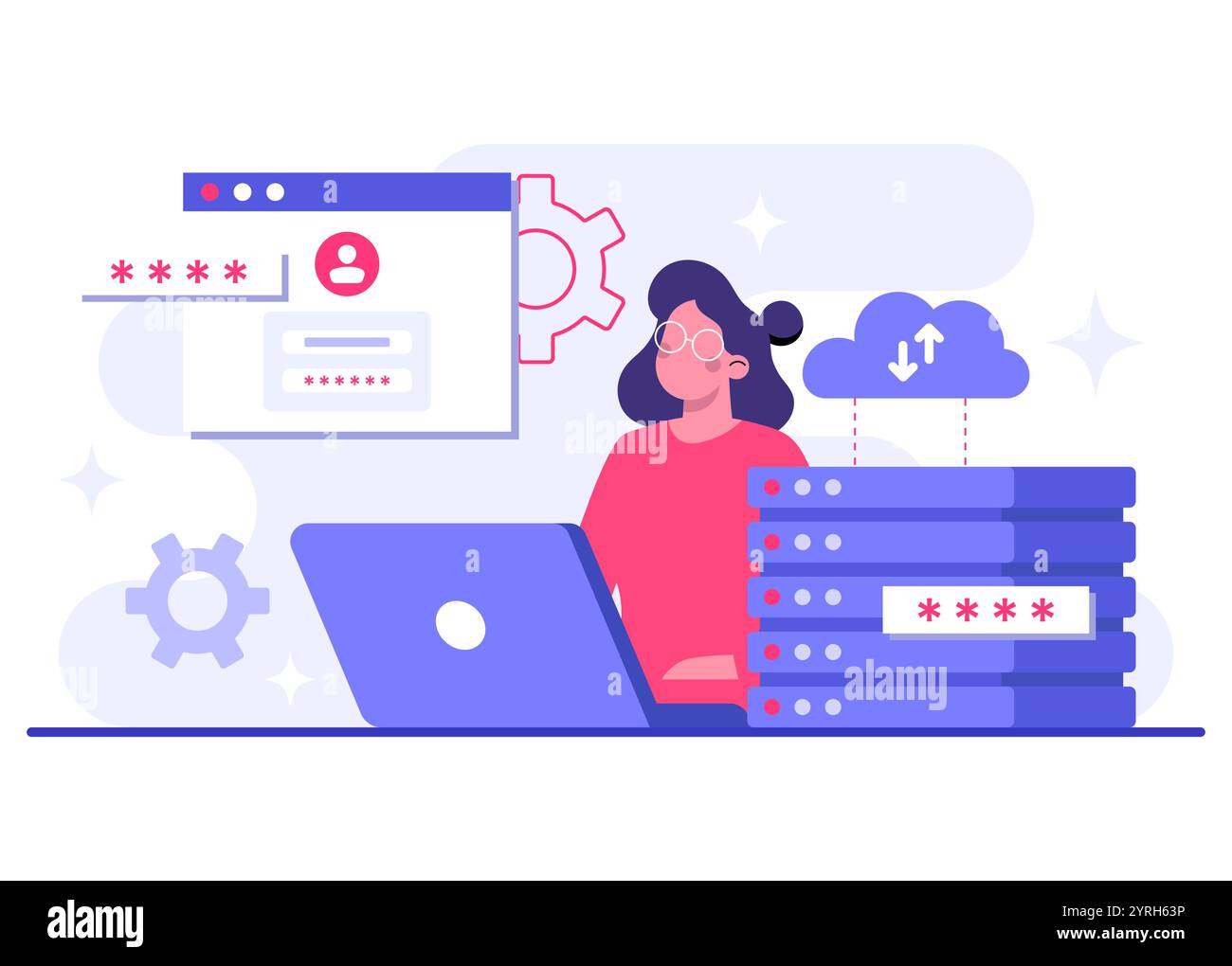 Data center people vector Cut Out Stock Images & Pictures - Alamy