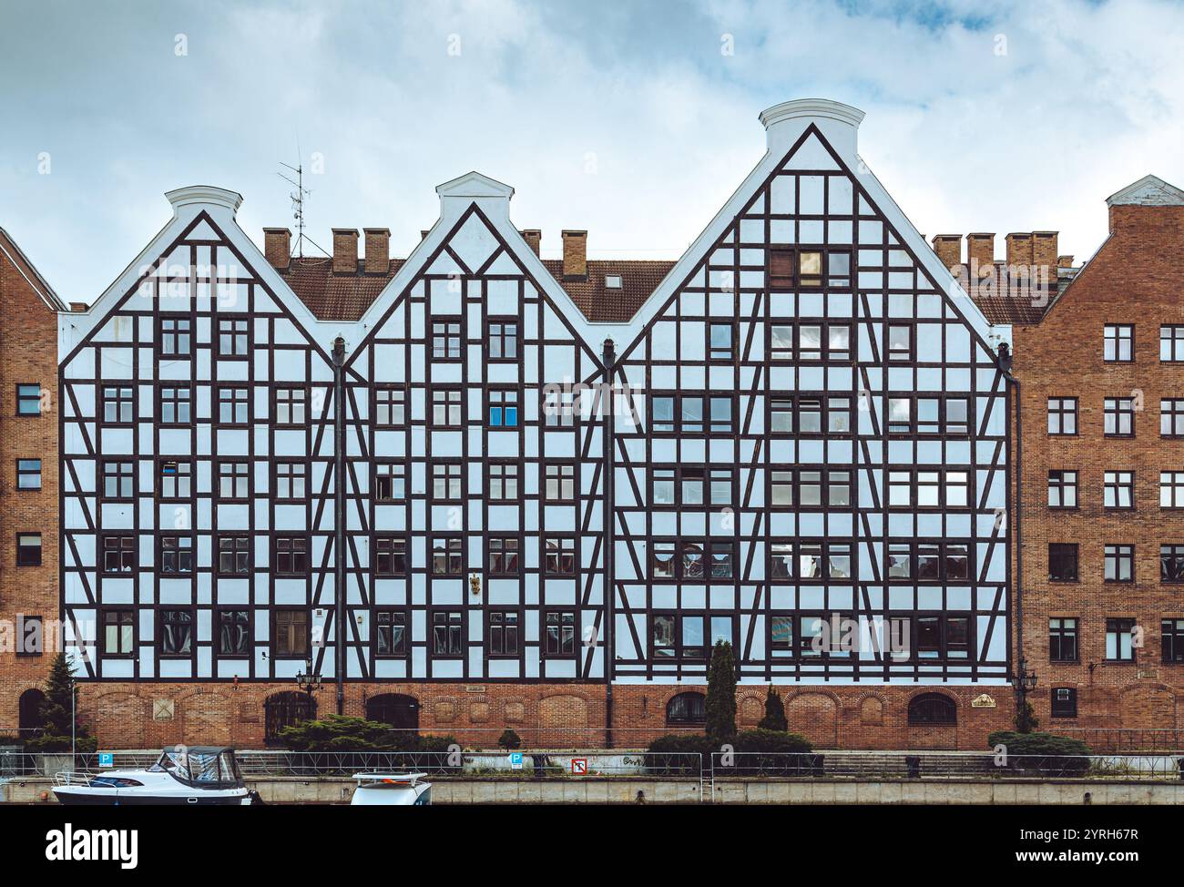 Traditional timber framed buildings stand proudly along the motlawa ...