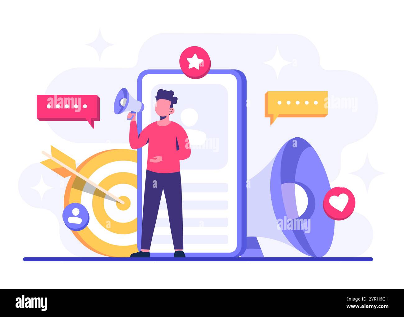 Digital marketing concept flat vector illustration, Business content ...