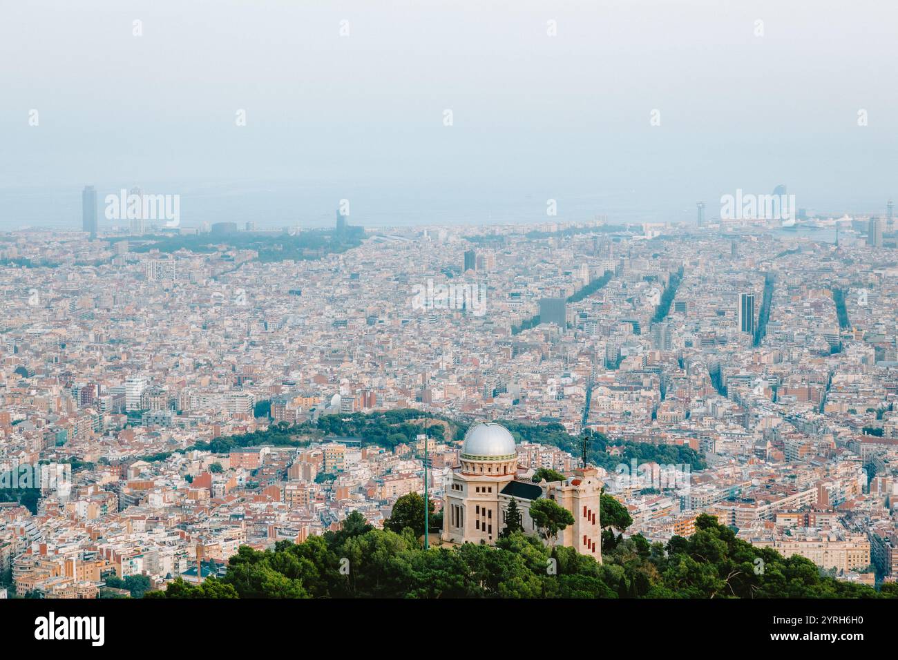 Fabra observatory and surrounding trees on tibidabo hill in the ...