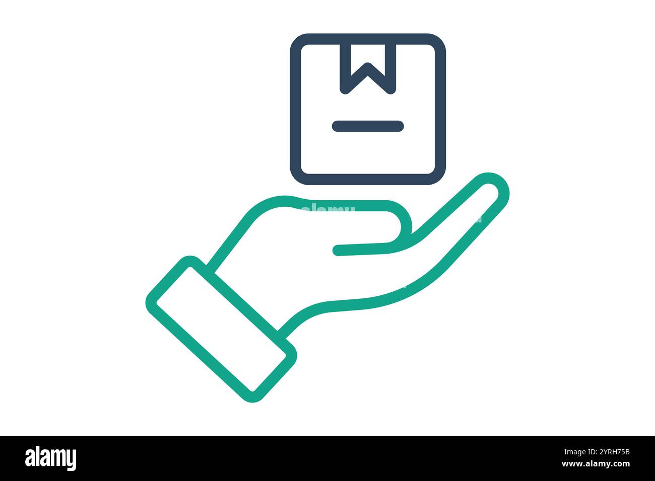 Delivery icon. line icon style. hand with product. icon related to ...