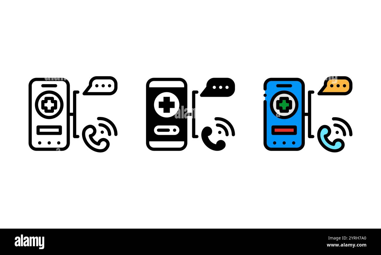 Health consultation Icon. which is represented by smartphone ...