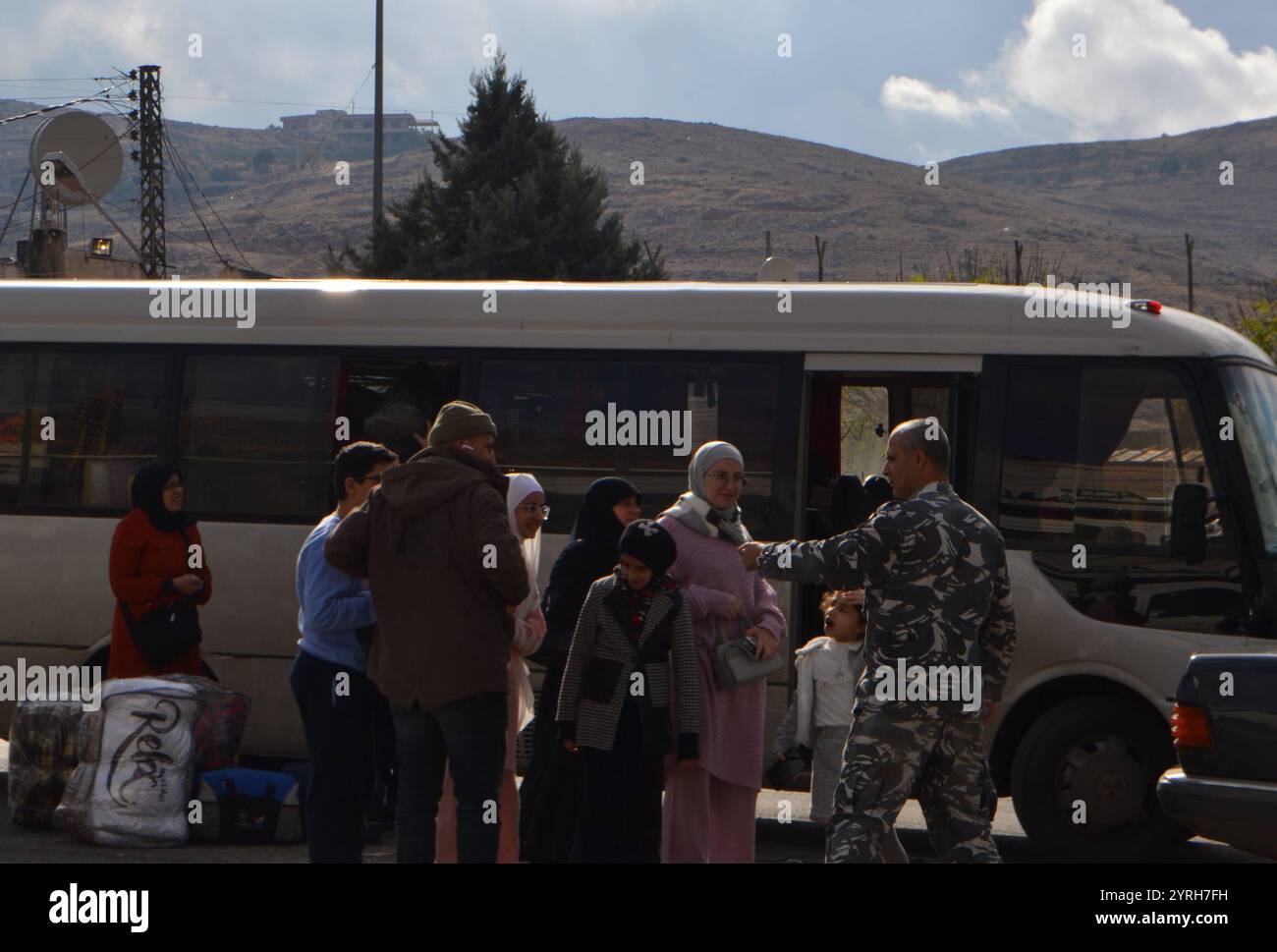 Beirut. 29th Nov, 2024. Lebanese refugees return from Syria to Lebanon ...