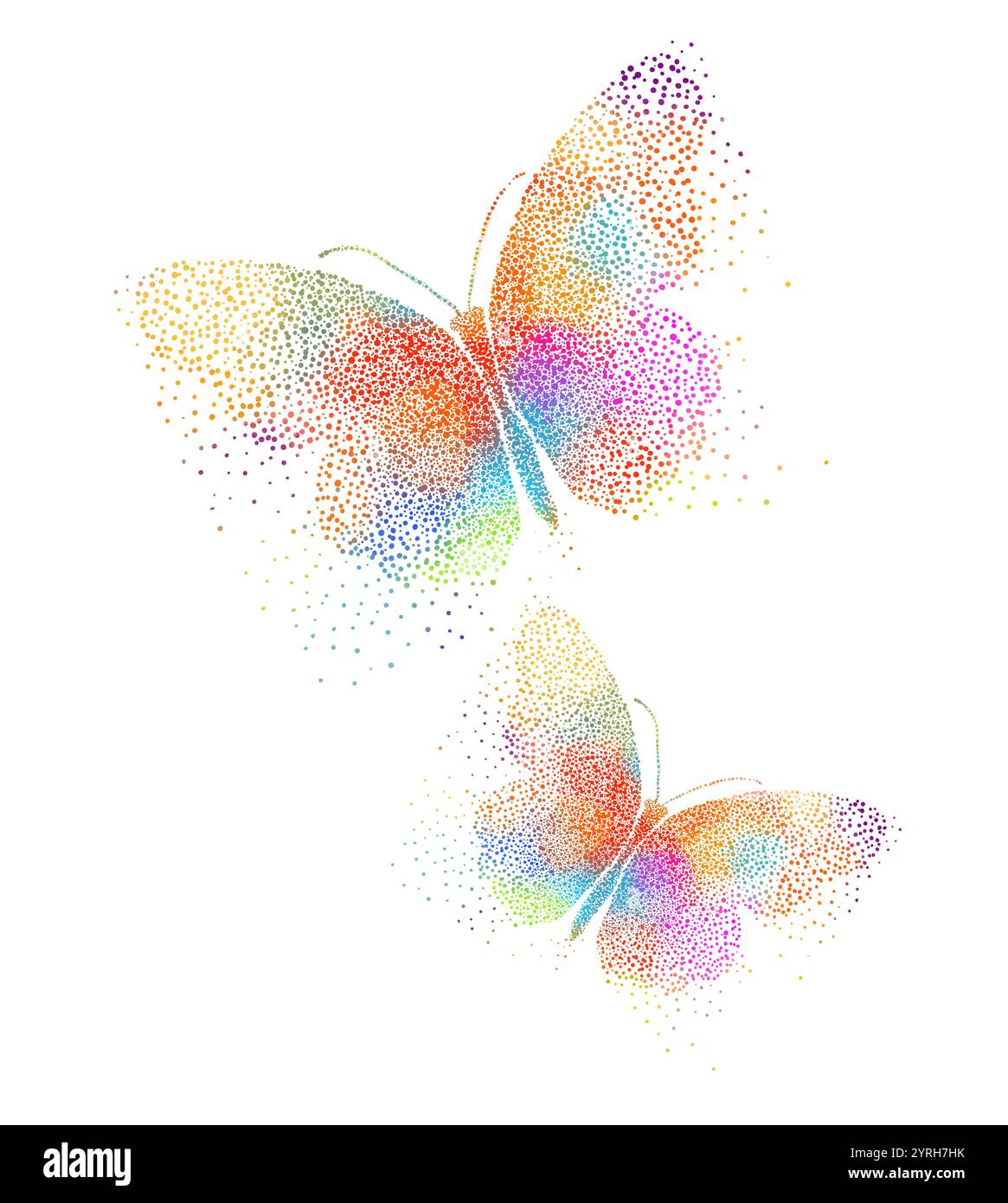 colored butterfly. hand drawing. Not AI. Vector illustration Stock ...