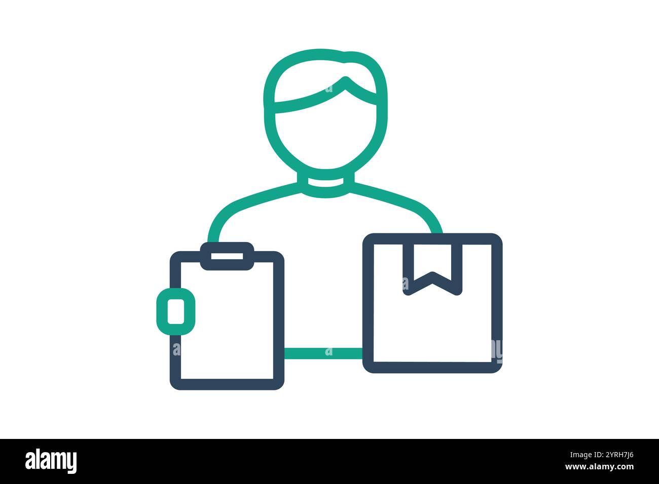 Supplier icon. line icon style. people with list and products. icon ...