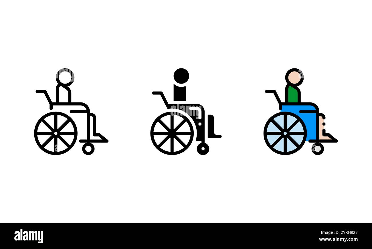 Healthcare and disability vector infographic with disabled person icons ...