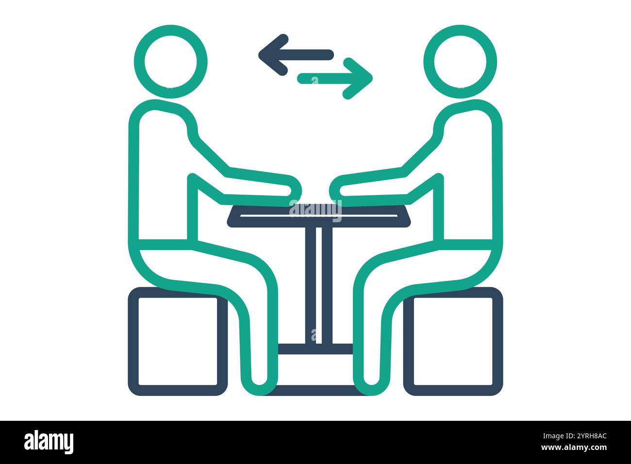 Negotiation icon. line icon style. people around table. icon related to ... Negotiation icon. line icon style. people around table. icon related to ...