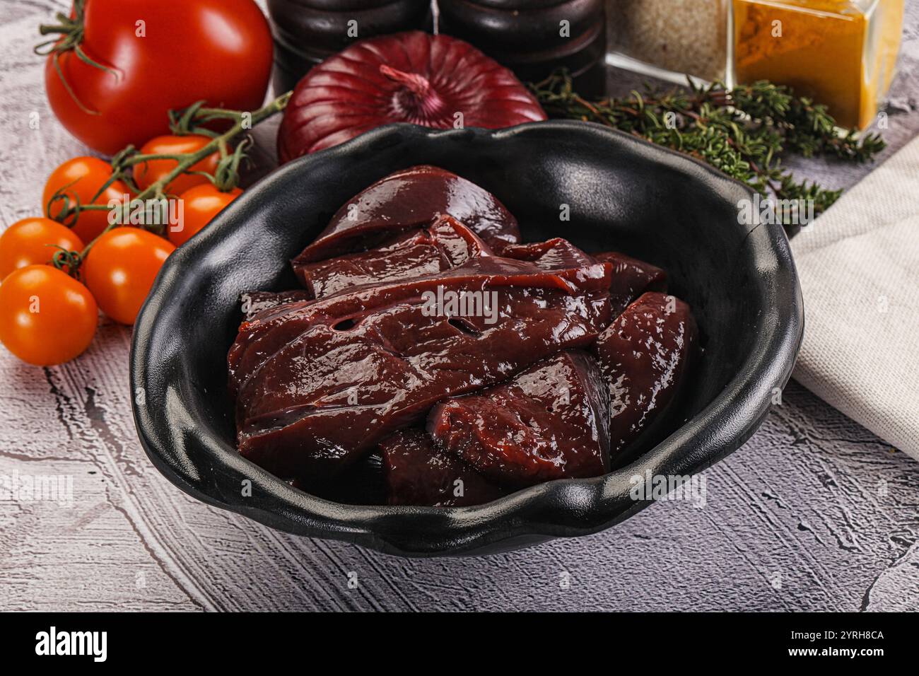 Raw dietary beef liver hi-res stock photography and images - Alamy