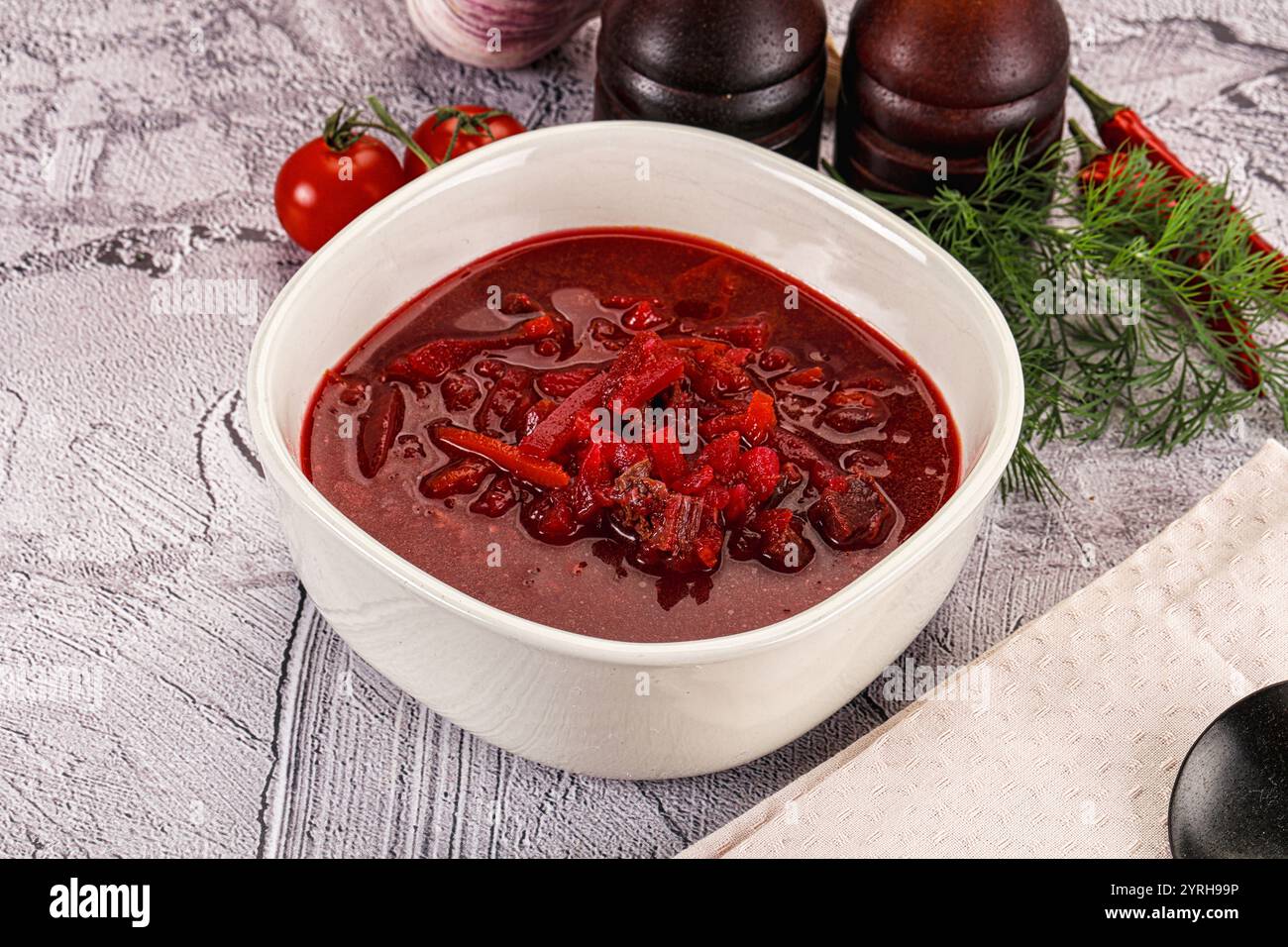 Homemade red soup Borsch with cabbage and beetroot Stock Photo - Alamy