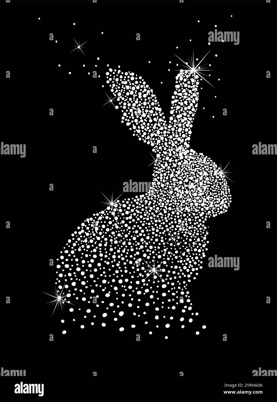 Dotted hare. hand drawn. Happy Easter . Not AI, Vector illustration ...