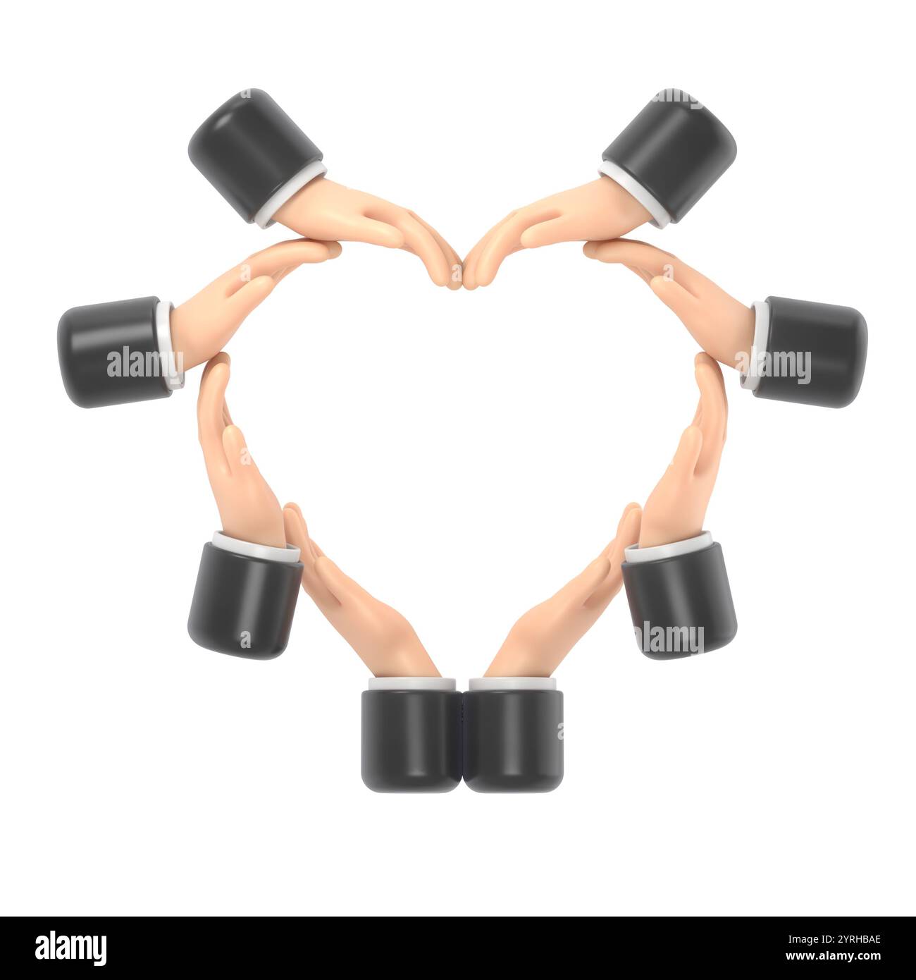 Heart hands as a group of diverse people hands connected together ...