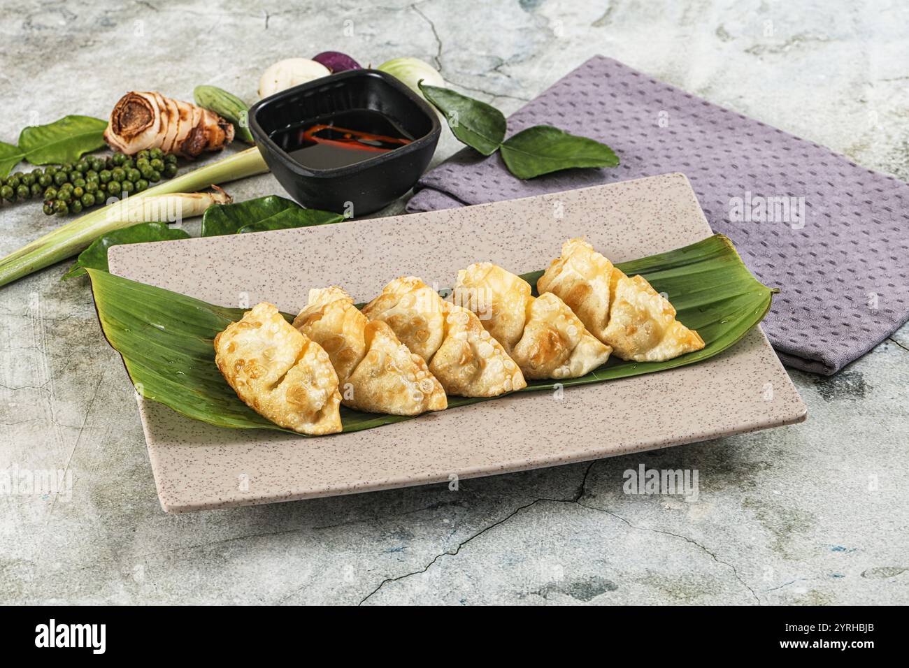 Japanese cuisine - stuffed dumplings gyoza with prawn or meat Stock ...