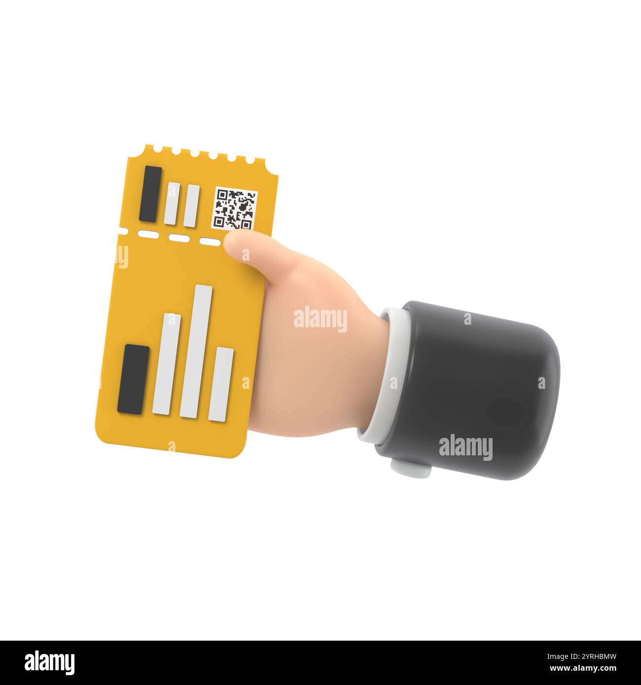 3D airline boarding pass ticket in holding hand, ready tourism and ...