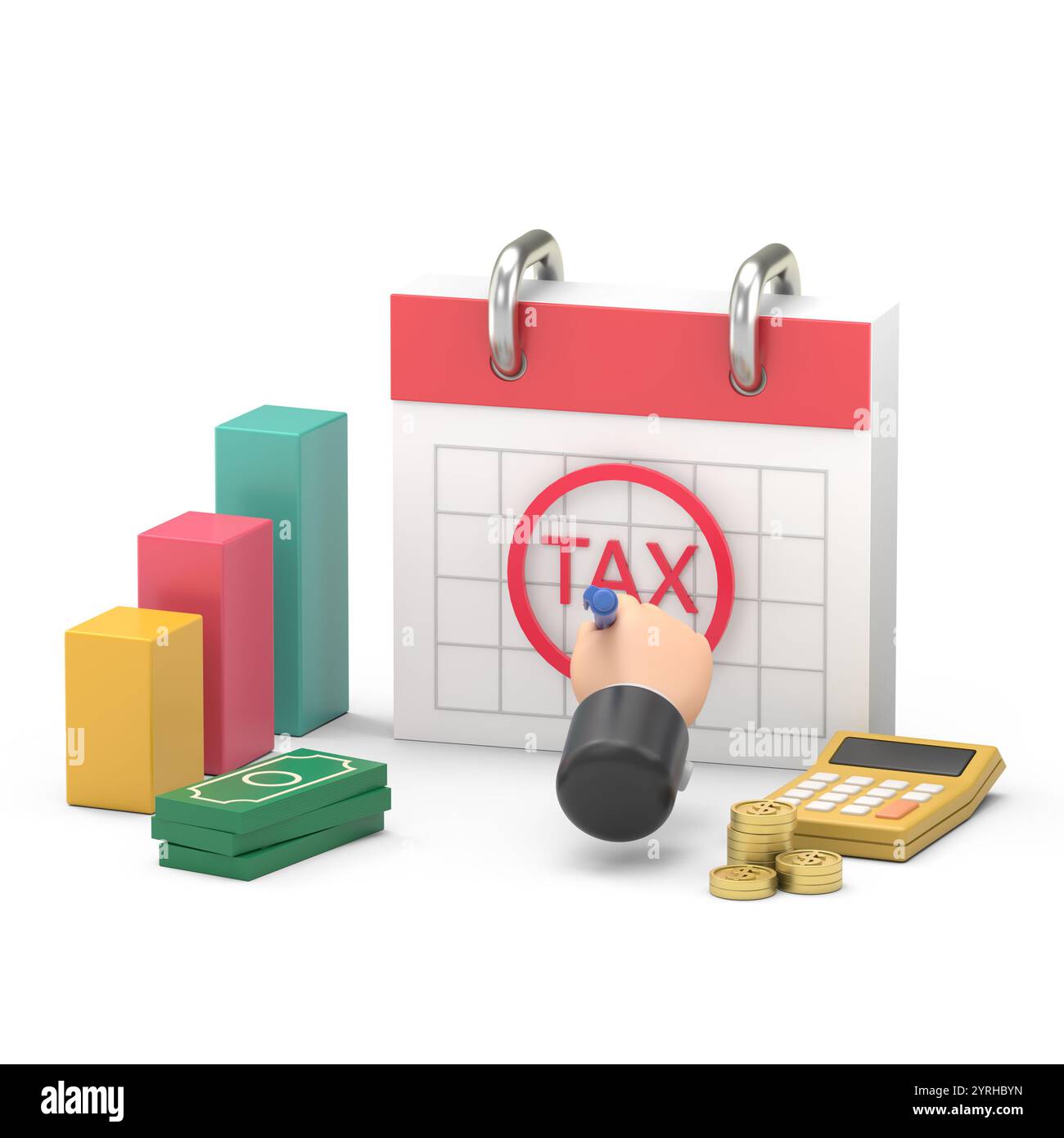 Cartoon Gesture Icon Mockup.Flat 3d Isometric Businessman Hand Marking ...