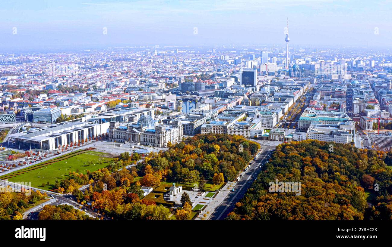 Captivating aerial view of Berlin featuring the iconic Reichstag ...