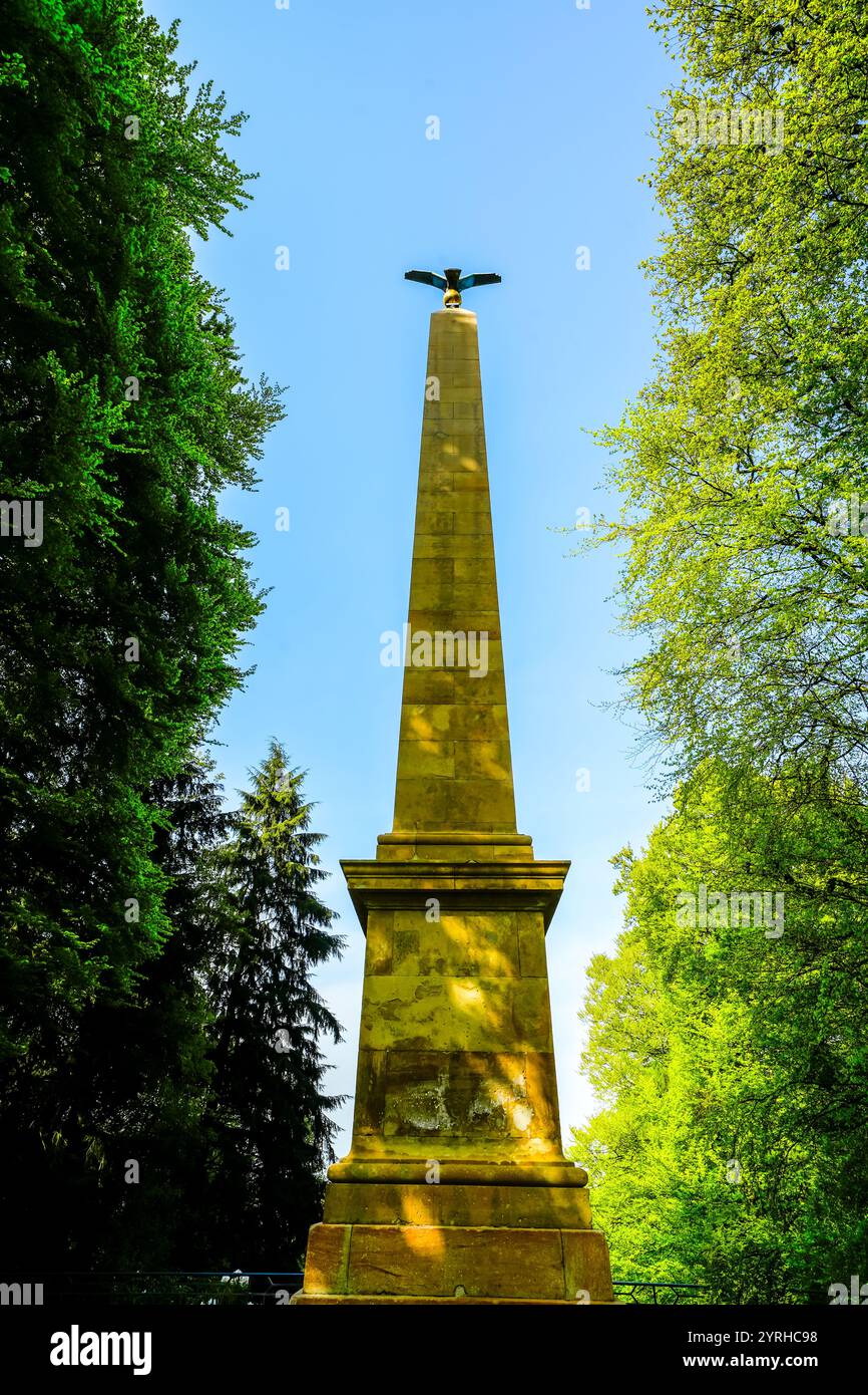 Monument Copper Button. High column above the Klever Amphitheater as a ...