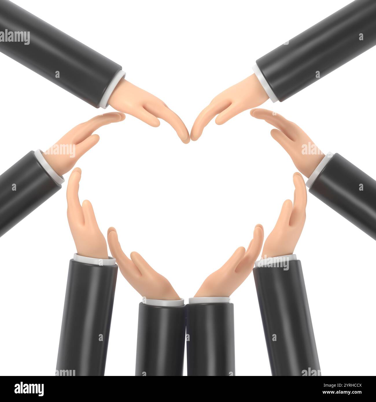 Heart hands as a group of diverse people hands connected together ...